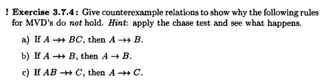 Exercise 3 7 4 Give Counterexample Relations To Chegg Com
