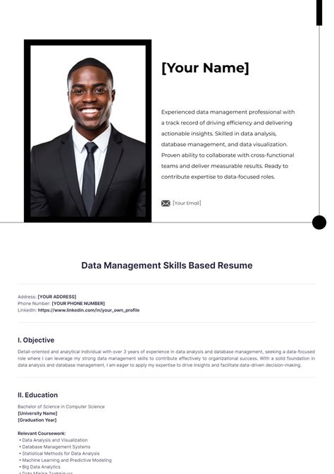 Data Management Skills Based Resume Edit Online And Download Example