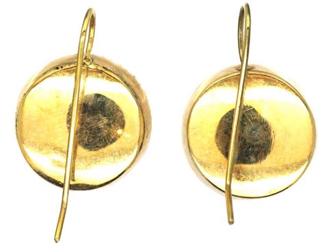 Victorian 15ct Gold Amethyst Natural Split Pearl Round Earrings