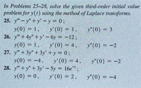 Solved In Problems 25 28 Solve The Given Third Order Chegg Com