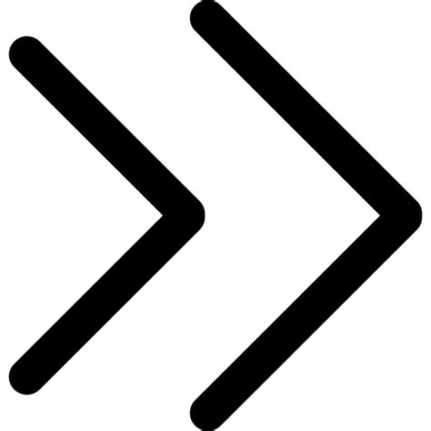 Double Right Arrows Angles Free Arrows Icons