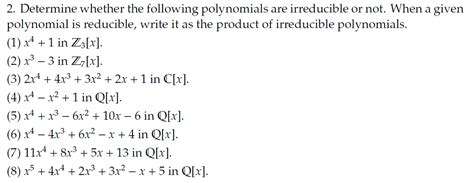 solved 2 determine whether the following polynomials are