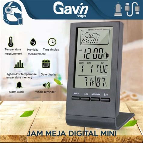 Jual SALE JAM MEJA DIGITAL TERMOMETER RUANGAN TEMPERATURE HUMADITY JAM