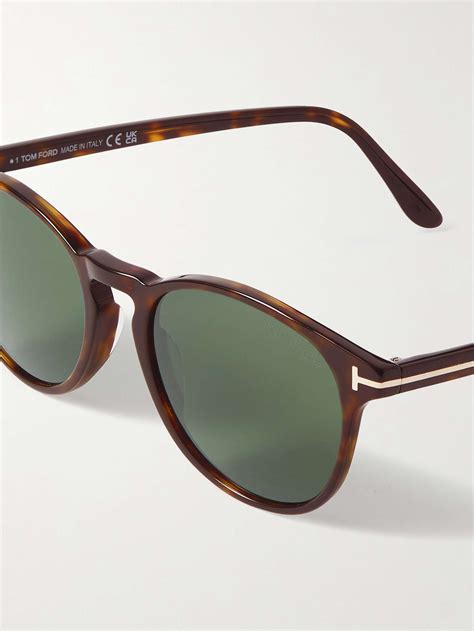 Tortoiseshell Lewis Round Frame Tortoiseshell Acetate Sunglasses Tom