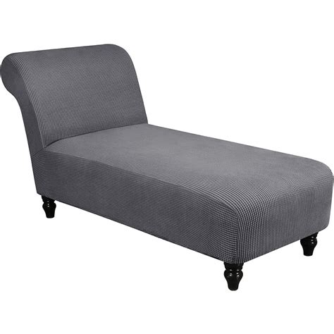 Cjc Stretch Chaise Chair Cover Armless Lounge Chaise Slipcovers Gray