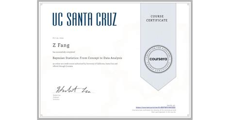 Zephyr Fang On Linkedin Completion Certificate For Bayesian Statistics