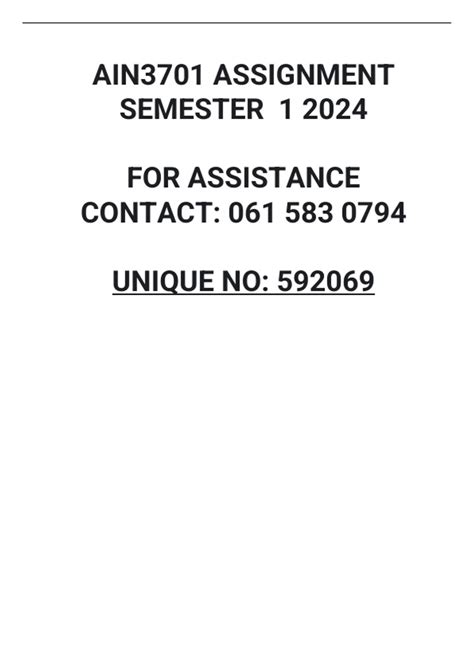Ain Assignment Semester Automation And Data Analysis Ain Stuvia Sa