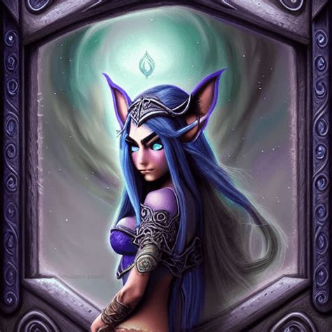 Night Elf Face World Of Warcraft Fine Art · Creative Fabrica