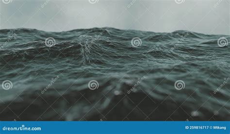 D Render Of Choppy Rough Sea With Waves In Storm Water Stock Illustration Illustration Of