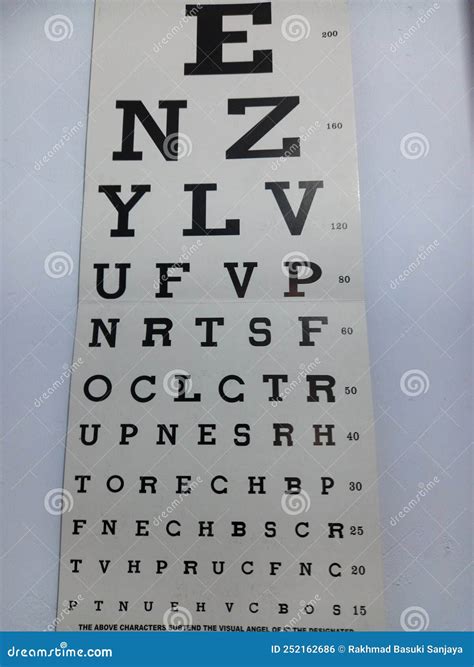 A Snellen Chart is an Eye Chart that Can Be Used To Measure Visual Acuity Â Stock Photo Image