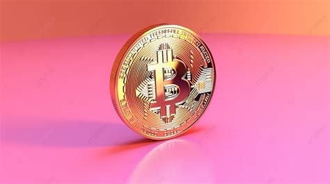 분홍색 반사 배경이 있는 3d 골드 비트코인 코인 로고 암호화 교환 디지털 화폐 디지털 통화 배경 일러스트 및 사진 무료 다운로드 Pngtree