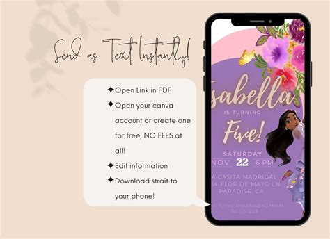 Encanto Birthday Invitation Isabella Birthday Invitation Isabela