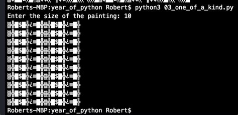 Day 3 One Of A Kind Painting With ASCII Code And Python Y O P