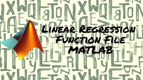 matlab linear regression function file youtube