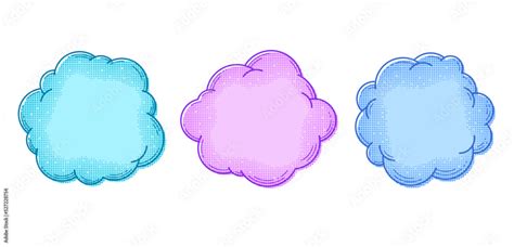 Text Boxes Collection Set Of Text Box Templates In Comic Style Message Or Speech Or Thought