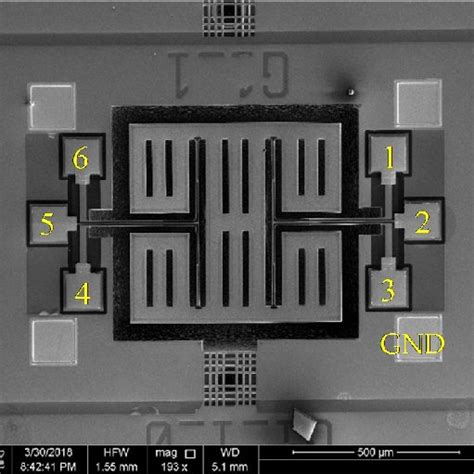 Scanning Electron Microscope Sem View Of The Aln Mems Gyroscope
