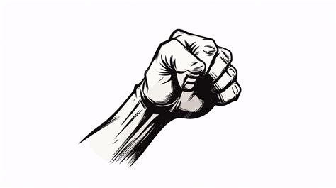 Human Fist Punch Line Art Vector Illustration Premium Ai Generated Vector