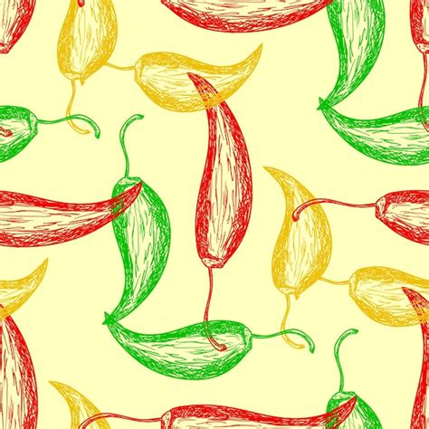 Premium Vector Peppers Seamless Pattern