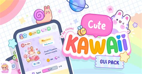 cute kawaii gui pack 2d gui unity asset store