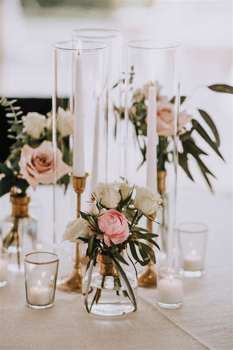Bud Vase And Taper Candle Wedding Centerpiece MLE Pictures In 2024