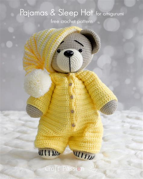 2 Piece Free Crochet Pajamas And Hat Pattern For Amigurumi