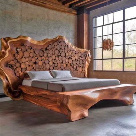 Rustic Elegance Redefined Unveiling Exquisite Live Edge Bed Frames