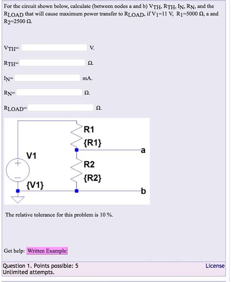 Solved For The Circuit Shown Below Calculate Between Nodes