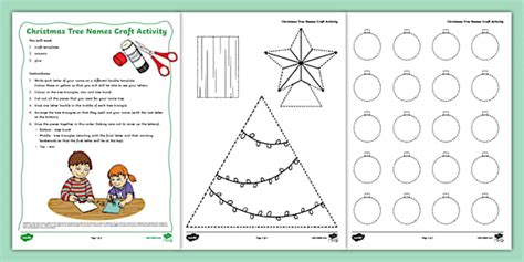 Christmas Tree Names Craft Activity Professor Feito