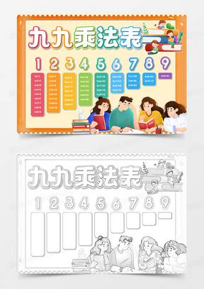 九九乘法口诀表手抄报Word模板下载 熊猫办公