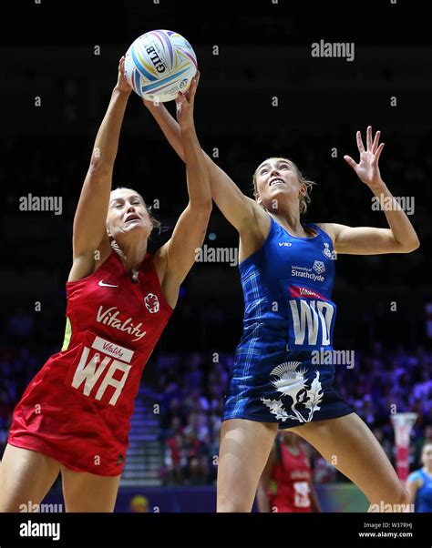 England S Chelsea Pitman Left And Scotland S Sarah Macphail Battle