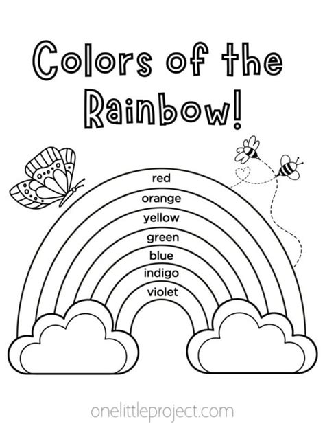 Colors Of The Rainbow Coloring Page