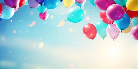 Premium Photo Joyful Birthday Bash Colorful Balloons And Confetti