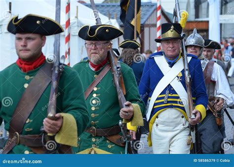 Reenactment Swedish Carolean Soldiers From 1700 Editorial Image
