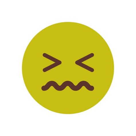 Red Angry Sad Face Negative People Emotion Icon Vector Image