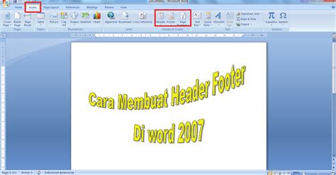 Cara Membuat Header Footer Di Word 2007 Aplikasi Excel Pendidikan