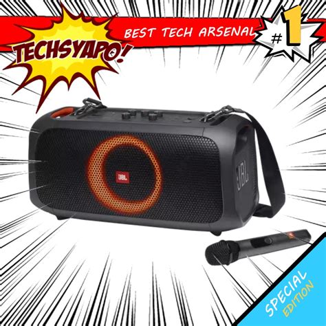 Jbl Partybox On The Go Otg Bluetooth Speaker Two Free Wireless High End Microphone Shopee