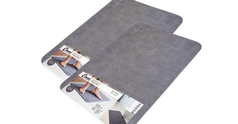 Grey Classic Anti Slip Absorbent Floor Mat 2 Pack Conni