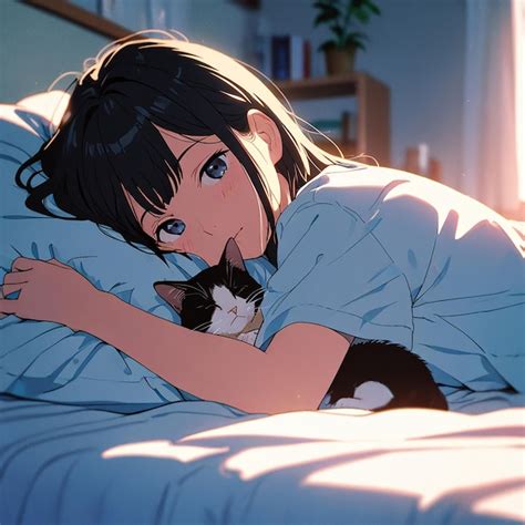 Anime Defaultgivemeanima Geofapersonlazin Garoun Donbedwith Cat