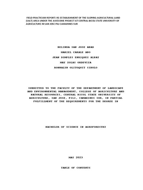 Field Practicum 50 Pdf Internship Job Hunting