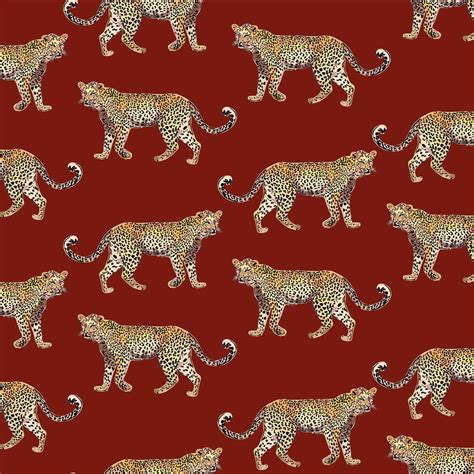 Download Leopard Pattern Red Background Wallpaper