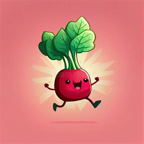 Cute Beetroot Cartoon Character Jumping For Joy Cartoon Style Modern