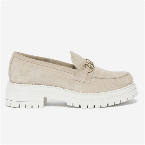 Mocassin Texto Beige En Cuir à Semelle Crantée Mocassins Slippers