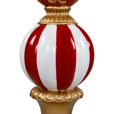 Commercial Size Candy Cane Ball Finial Christmas Decoration 48 Red And White Christmas Central