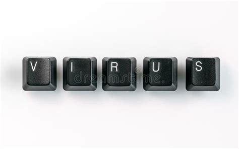 Neatly Arranged Computer Keyboard Keys Spelling Virus Isolated On