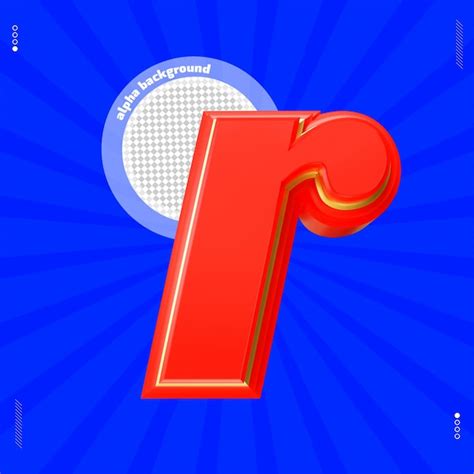 Premium Psd 3d Render Letter R Font Lowercase Red