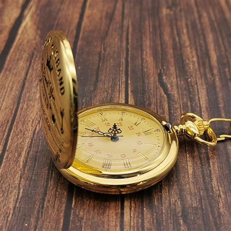 Antique Gold Quartz Pocket Watch To My Husbandme Grandado