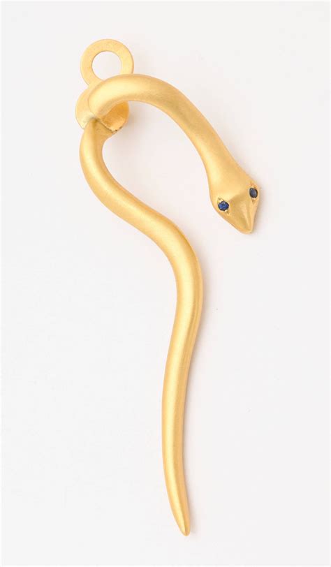 Golconda Unique Sapphire Gold Snake Earrings At Stdibs