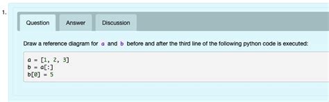Solved Python Question Answer Discussion Draw A Reference Diagram For