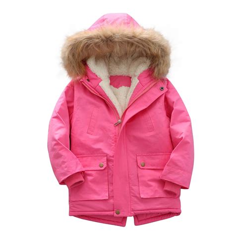 Posijego Girls Winter Coat Snow Warm Hooded Padded Jacket Sherpa Lined