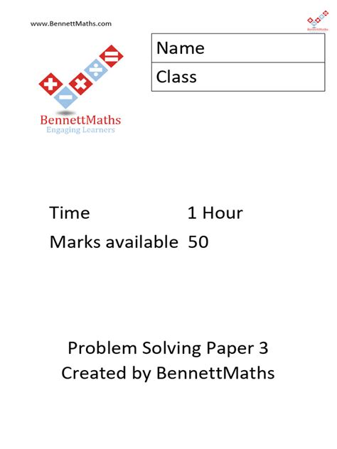 Problem Solving Paper 3 Pdf